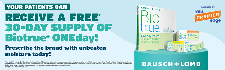 Free 30-Day Contact Supply from VSP Premier Edge Partner Bauch+ Lomb